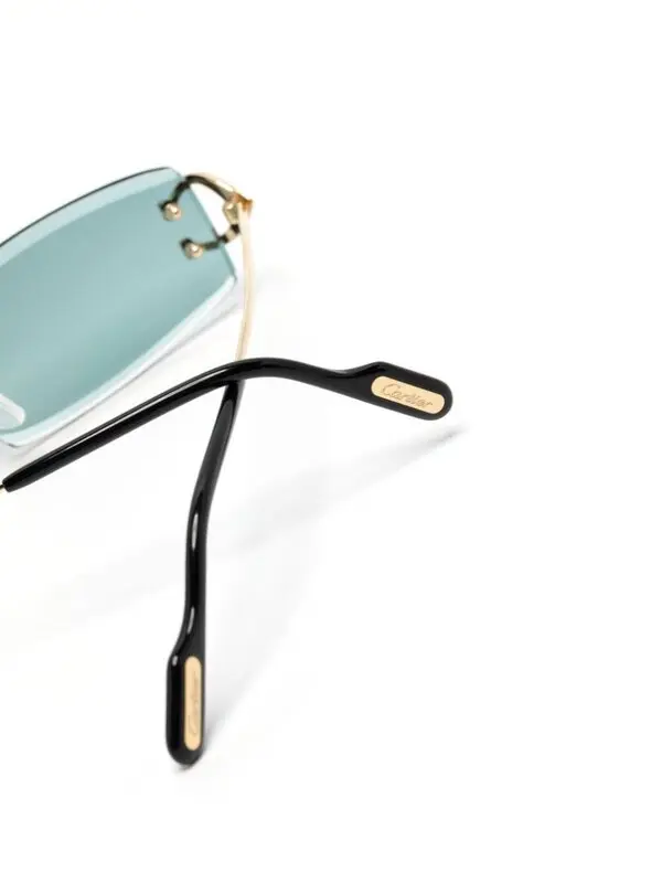 Cartier Rectangle-frame Sunglasses - Gold