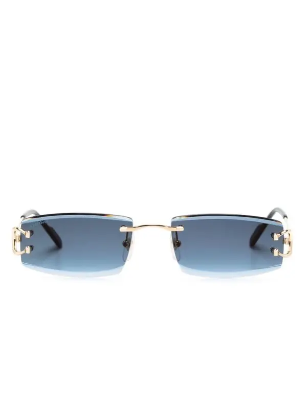 CARTIER Rectangle-frame Sunglasses - Gold