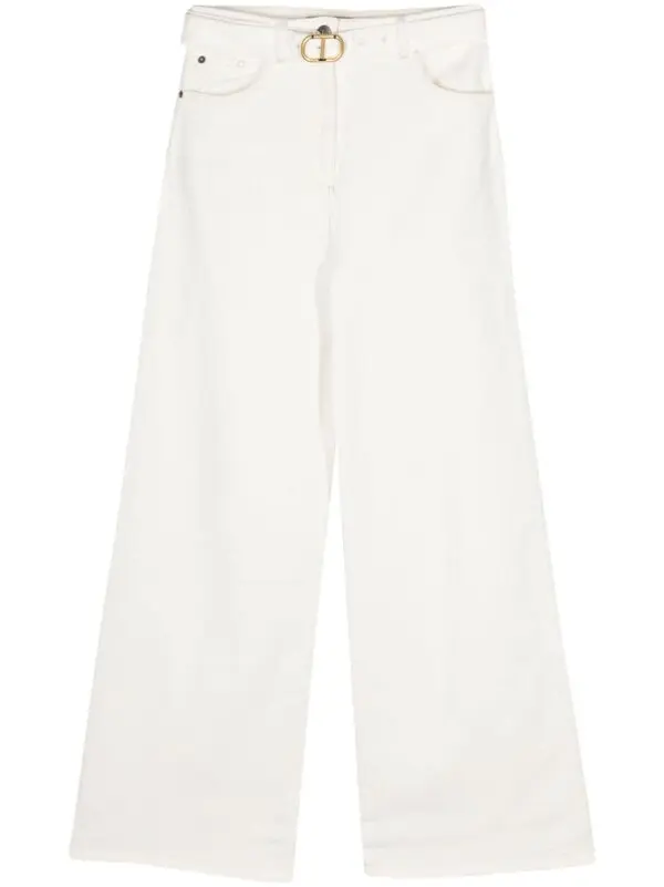 TWINSET Mid-rise Wide-leg Jeans - White