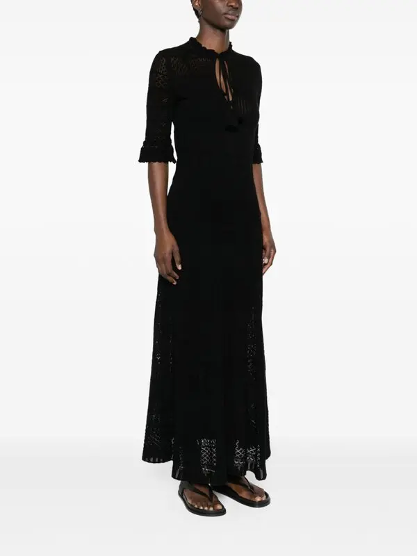 Zadig&Voltaire Memphis Pointelle-knit Maxi Dress - Black