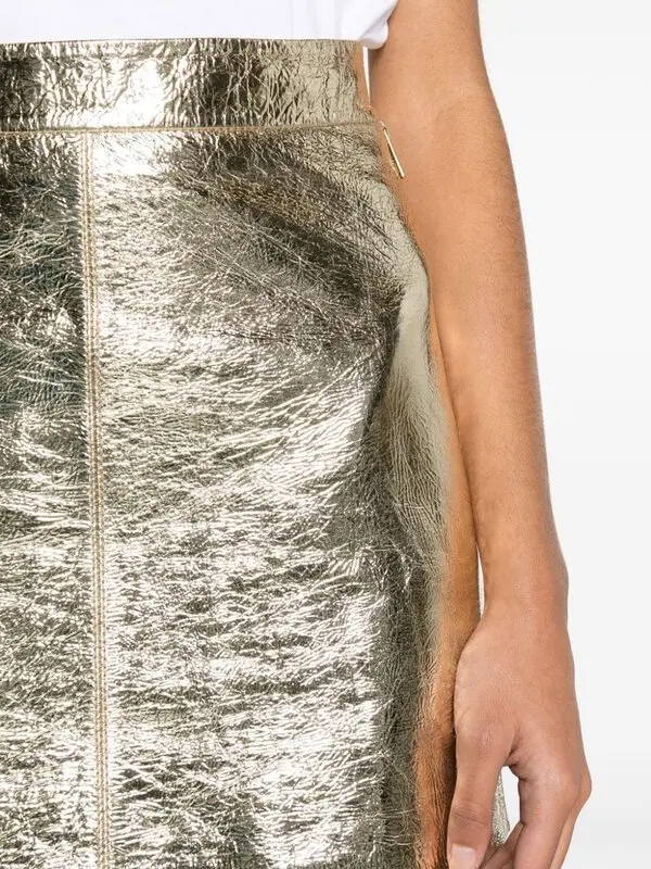Zadig&Voltaire Jinette Metallic Leather Mini Skirt