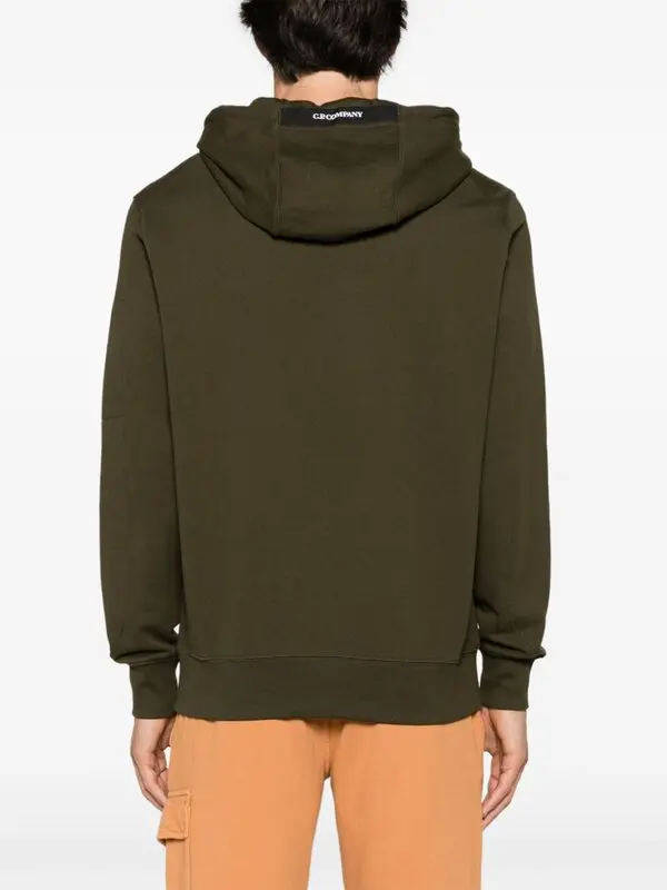 C.P. COMPANY Diagonal Raised Lens-detail Hoodie - Green