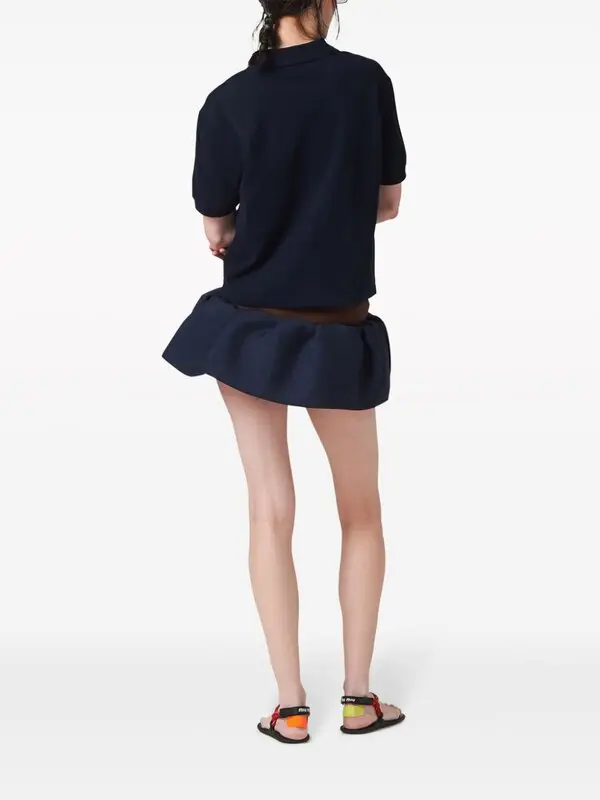 Miu Miu Logo-appliqué Wool Miniskirt