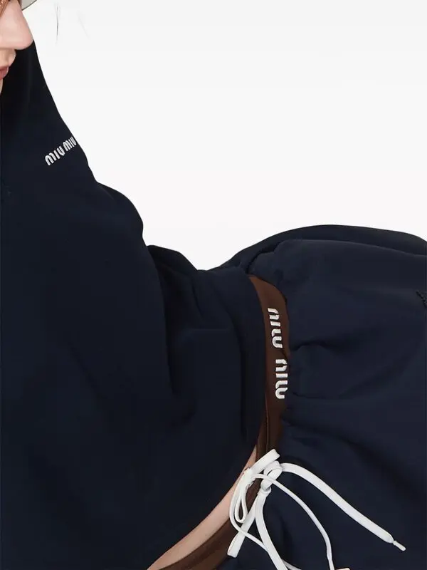 Miu Miu Logo-appliqué Wool Miniskirt