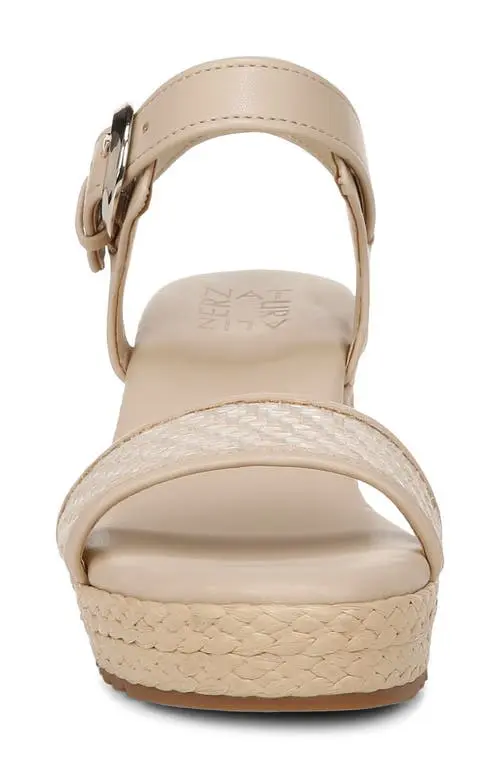 Naturalizer Stella Platform Wedge Sandal - Beige Multi Fabric