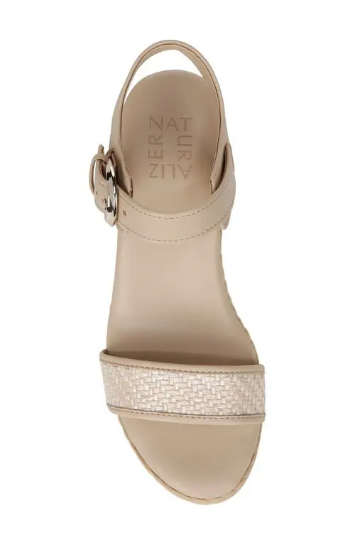 Naturalizer Stella Platform Wedge Sandal - Beige Multi Fabric