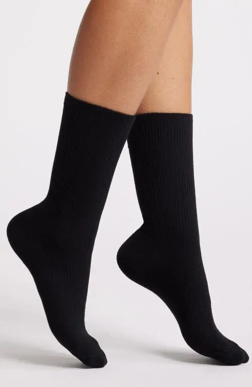 Nordstrom Ribbed Crew Socks - Black