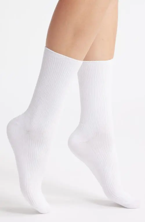 Nordstrom Ribbed Crew Socks - White