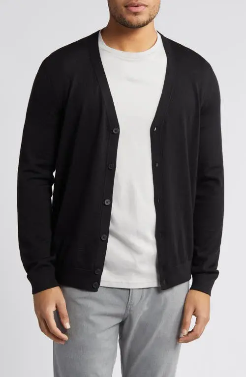 BOSS Mardon Virgin Wool Cardigan - Black