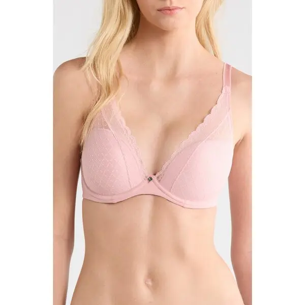 Chantelle Norah Chic Underwire Plunge Bra - Rose Sable