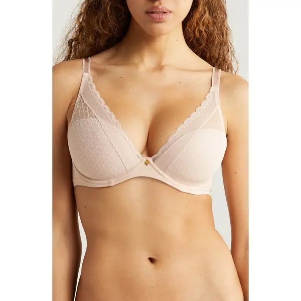 Chantelle Norah Chic Underwire Plunge Bra - Rose