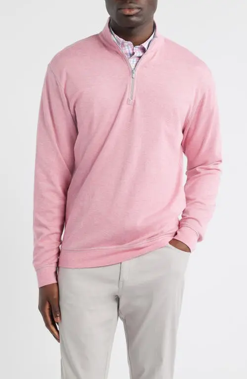 Johnnie-o Hanks Heathered Quarter Zip Pullover - Berry