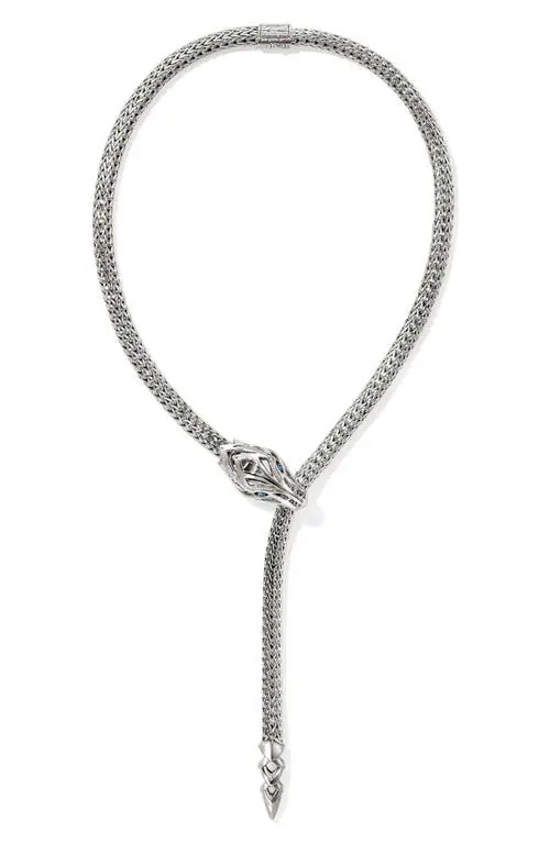 John Hardy Naga Y Necklace With Diamonds And Sapphires - Silver