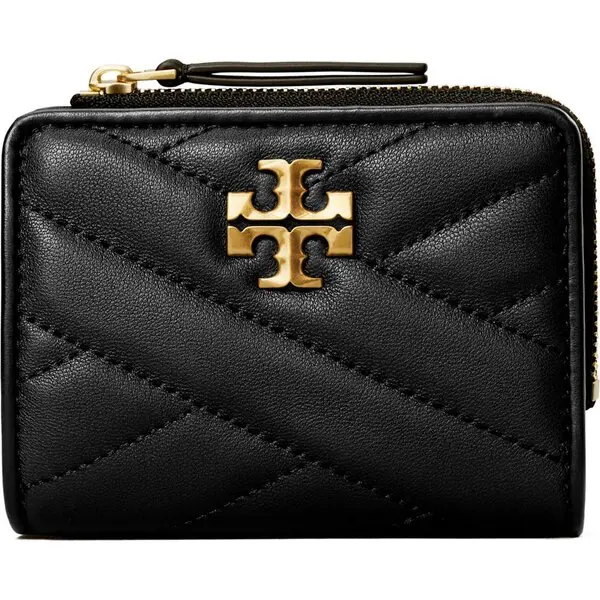 Tory Burch Kira Chevron Quilted Leather Bifold Wallet - Black