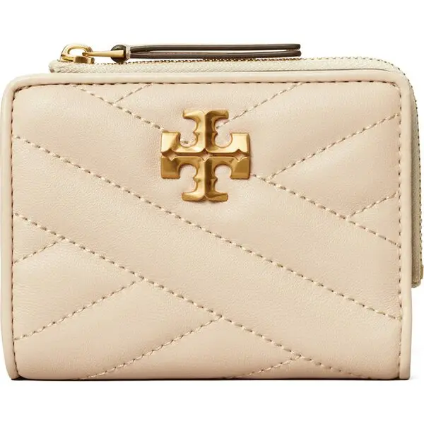 Tory Burch Kira Chevron Quilted Leather Bifold Wallet - New Cream