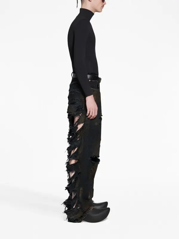 Balenciaga Super Destroyed Baggy Jeans - Black | Editorialist