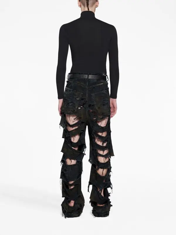 Balenciaga Super Destroyed Baggy Jeans - Black | Editorialist