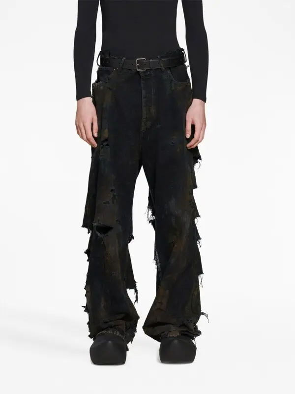 Balenciaga Super Destroyed Baggy Jeans - Black | Editorialist