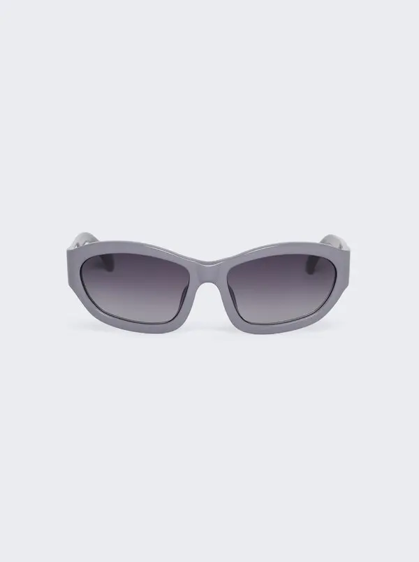 Linda Farrow Rounded Edge Sunglasses - Silver