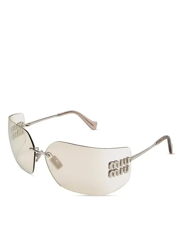 Miu Miu Rectangle Sunglasses, 80mm - Gray