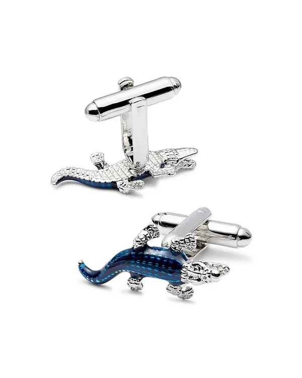 LINK UP Crocodile Cufflinks - Blue