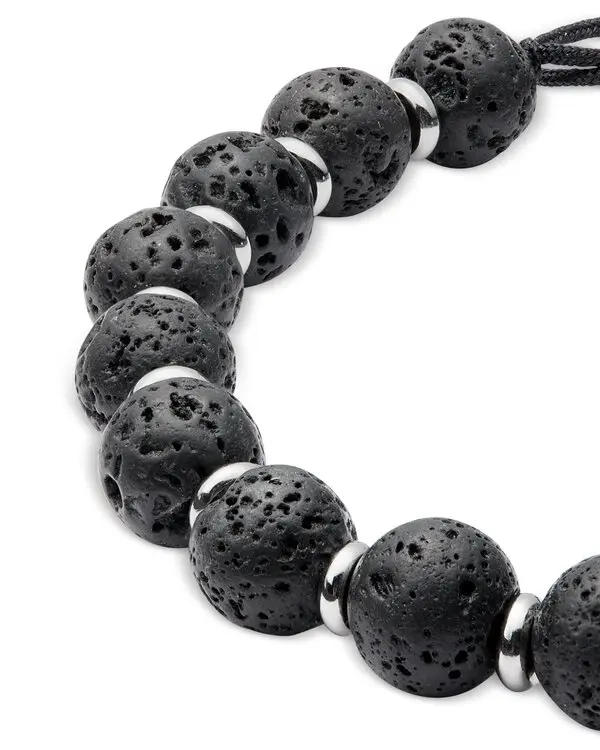 LINK UP Lava Stone Beaded Bracelet - Black