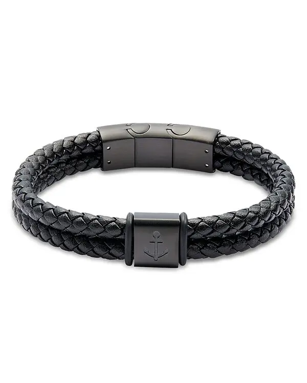 LINK UP Anchor Braided Bracelet - Black