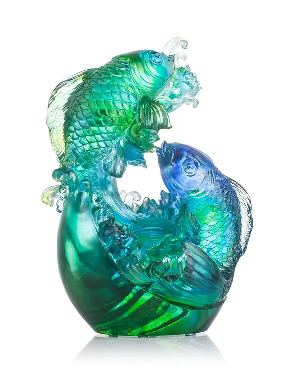 LIULI In Splendor Crystal Sculpture - Blue/green