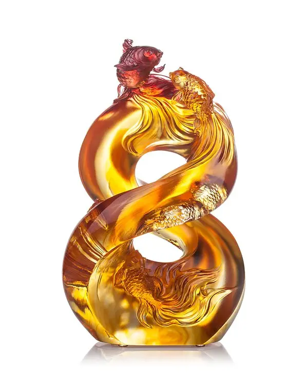 LIULI In Unity Crystal Sculpture - Amber/red