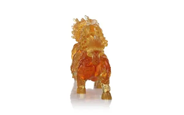 LIULI Benevolent Fortune Qilin Crystal Sculpture, Set Of 2