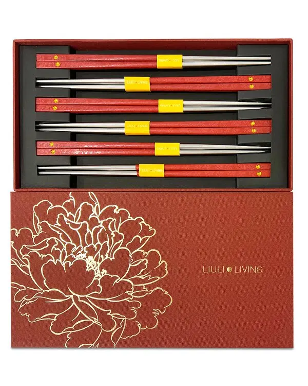 LIULI Blessed Chopsticks Pairs, Set Of 6