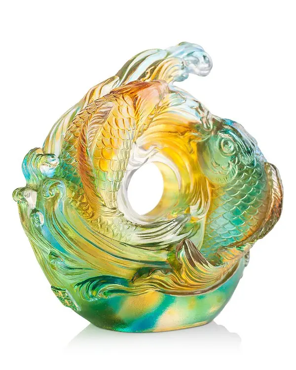LIULI Incomparable Crystal Sculpture - Sky Blue/amber