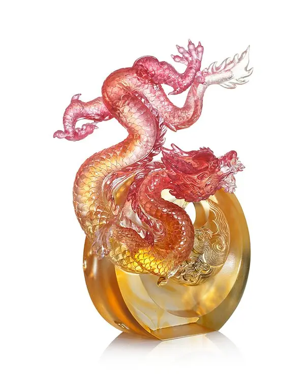 LIULI True Believer Ambition To Soar Crystal Sculpture - Amber/red
