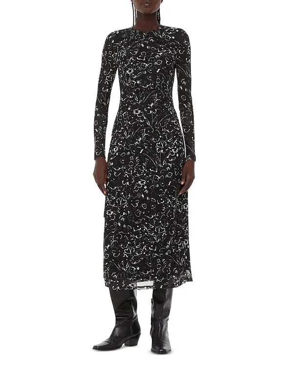Whistles Long Sleeve Printed Dress
