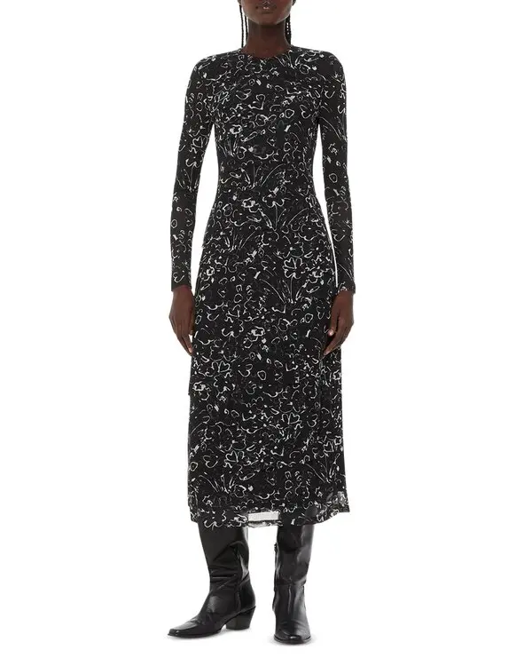 Whistles Long Sleeve Printed Dress