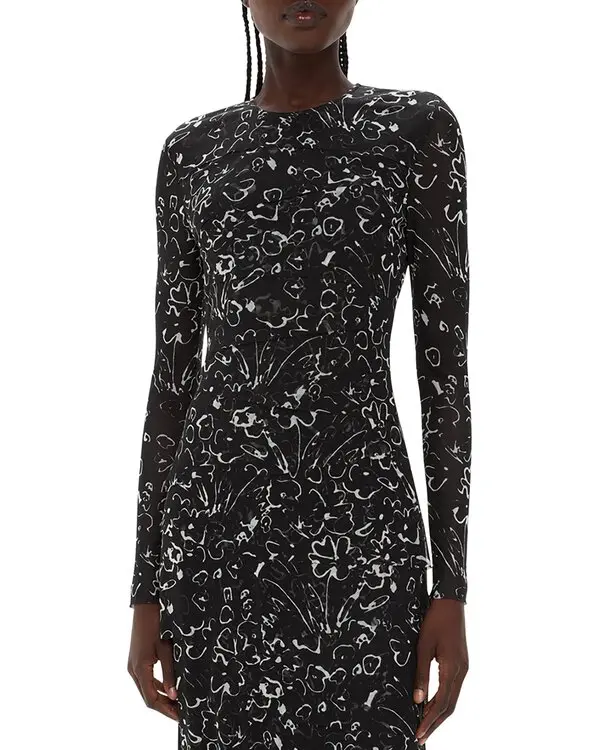 Whistles Long Sleeve Printed Dress