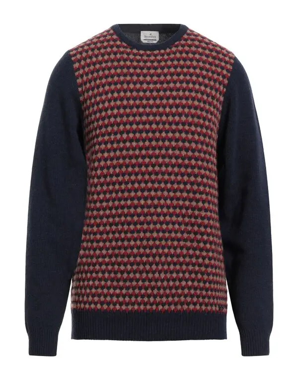 BROOKSFIELD Multicolor Crewneck Sweater - Blue