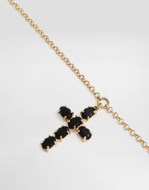 Dolce & Gabbana Crystal Cross Charm Bracelet - Gold