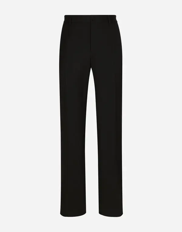 Dolce & Gabbana Straight-leg Stretch Wool Trousers - Black
