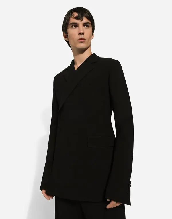 Dolce & Gabbana Straight-leg Stretch Wool Trousers - Black
