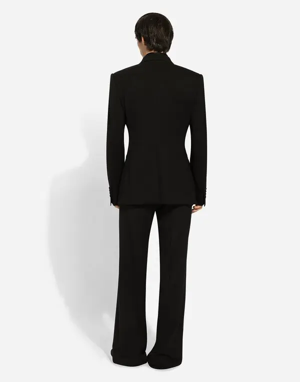 Dolce & Gabbana Straight-leg Stretch Wool Trousers - Black