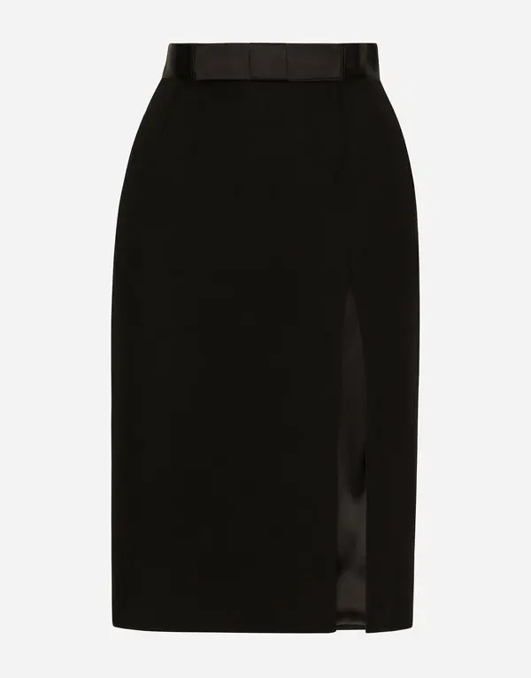 Dolce & Gabbana Stretch Wool Midi Pencil Skirt