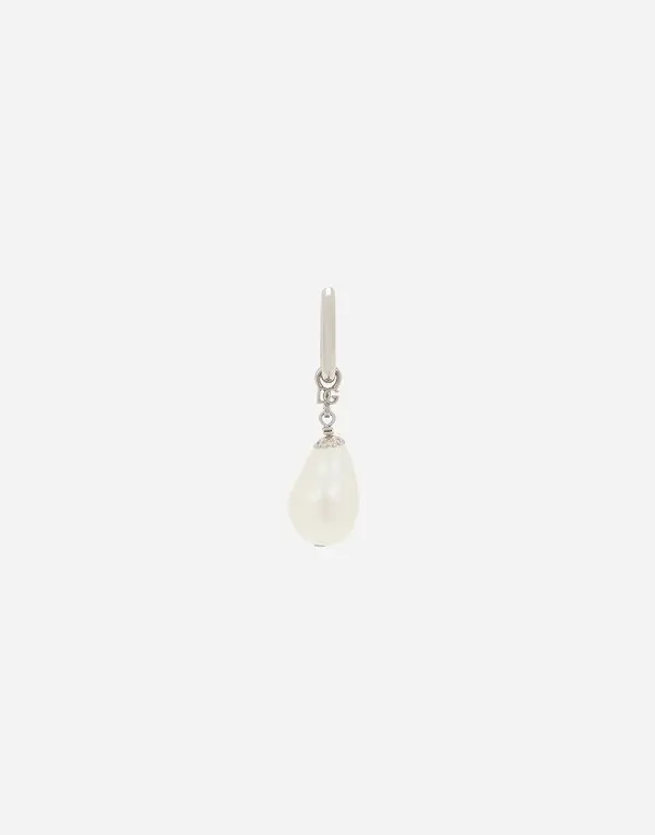 Dolce & Gabbana Single Creole Earring With Teardrop Detail - Silver
