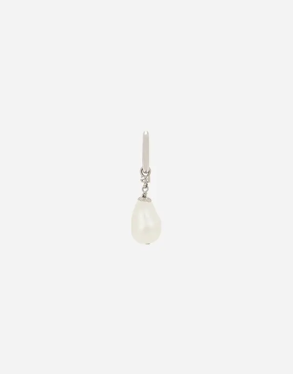 Dolce & Gabbana Single Creole Earring With Teardrop Detail - Silver