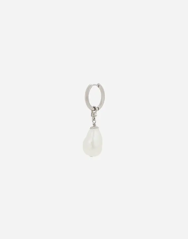 Dolce & Gabbana Single Creole Earring With Teardrop Detail - Silver