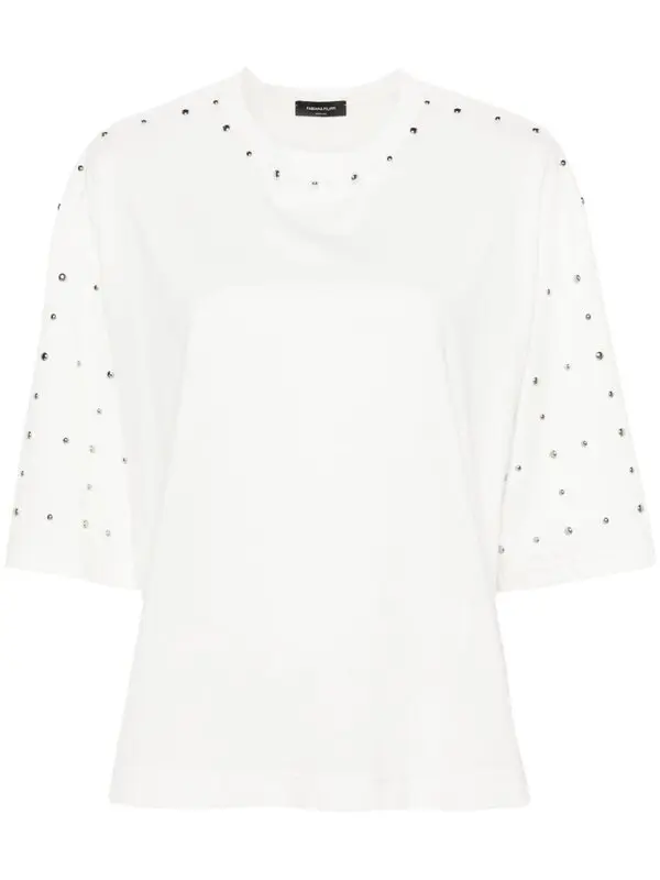 Fabiana Filippi Stud-embellished T-shirt - White