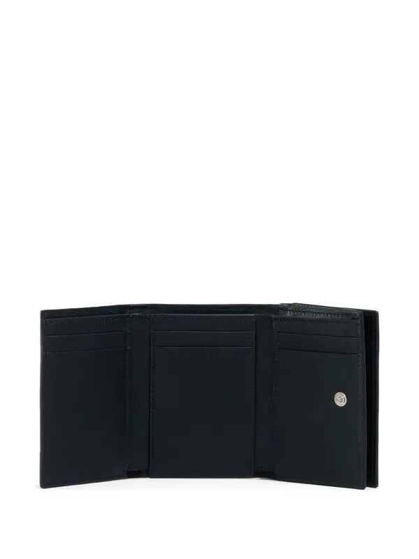 Marni Leather Trifold Wallet With Mending-embroidery - Black