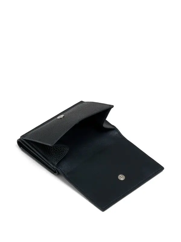 Marni Leather Trifold Wallet With Mending-embroidery - Black