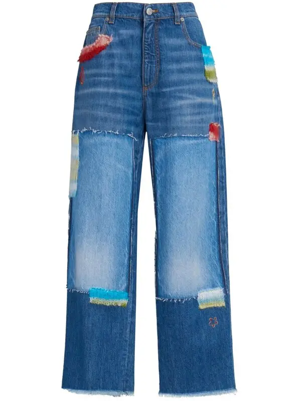 Marni Denim-patchwork Straight-leg Jeans