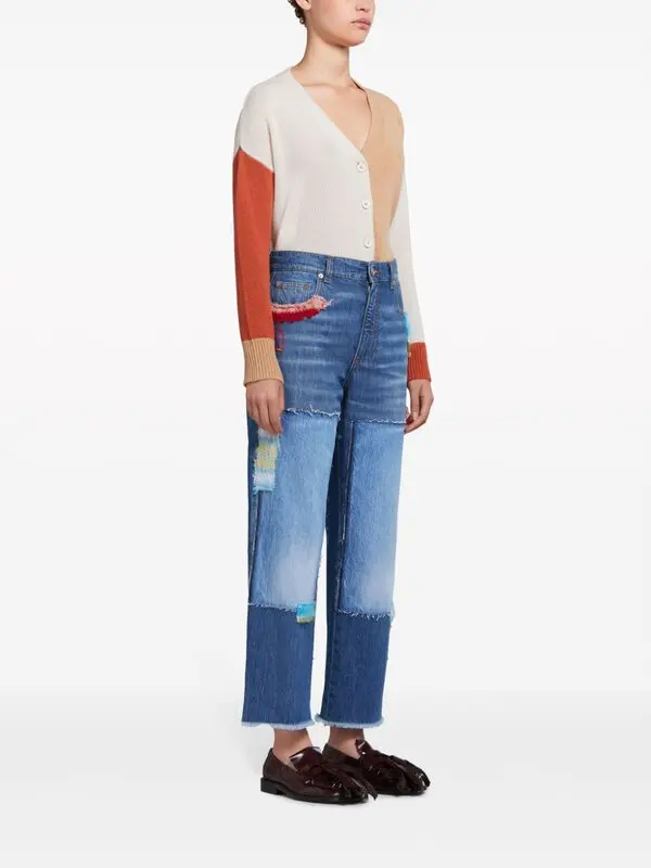Marni Denim-patchwork Straight-leg Jeans